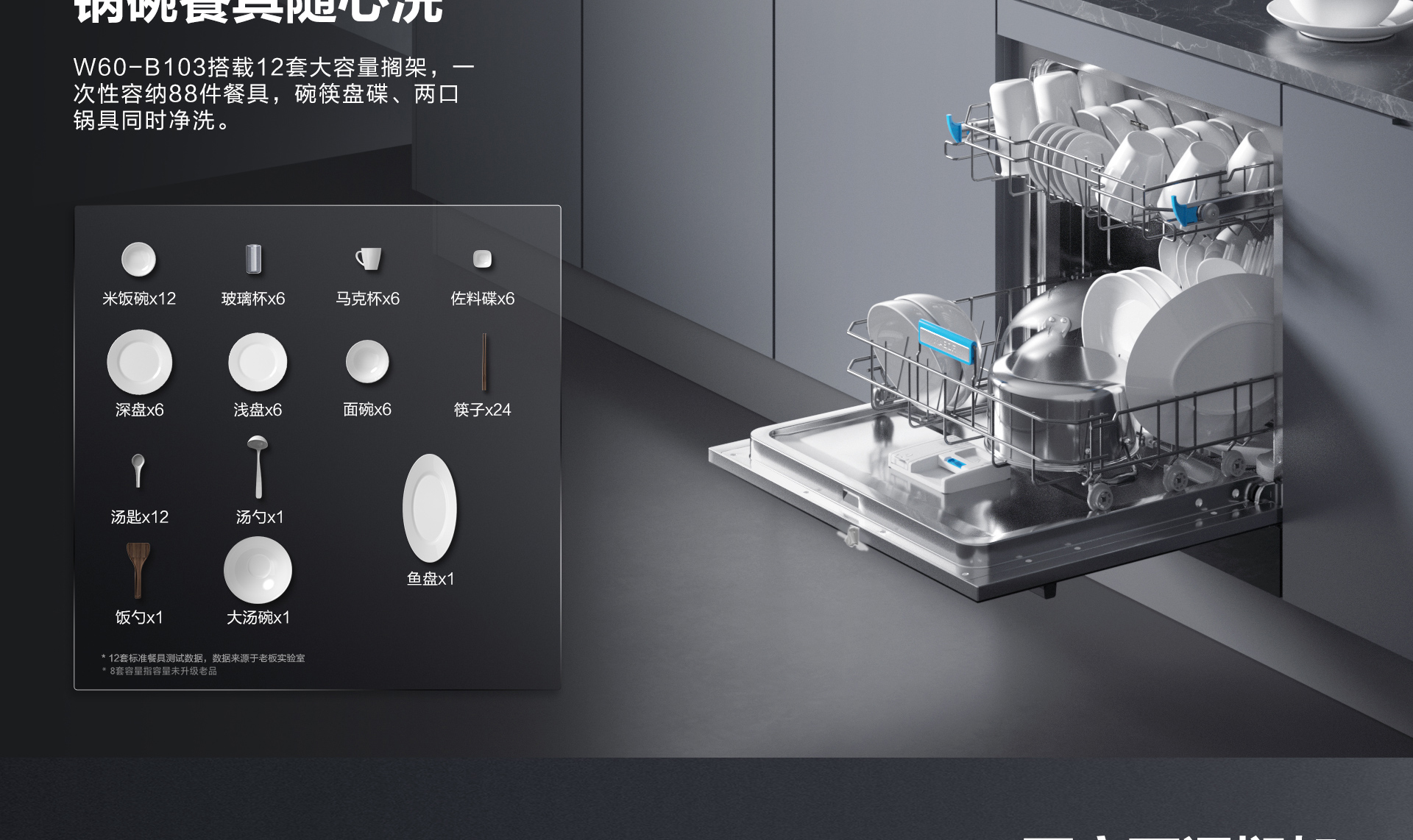 家用全自动洗碗机_洗碗机是否实用_哪个品牌洗碗机好-老板强力洗洗碗机W60-B103